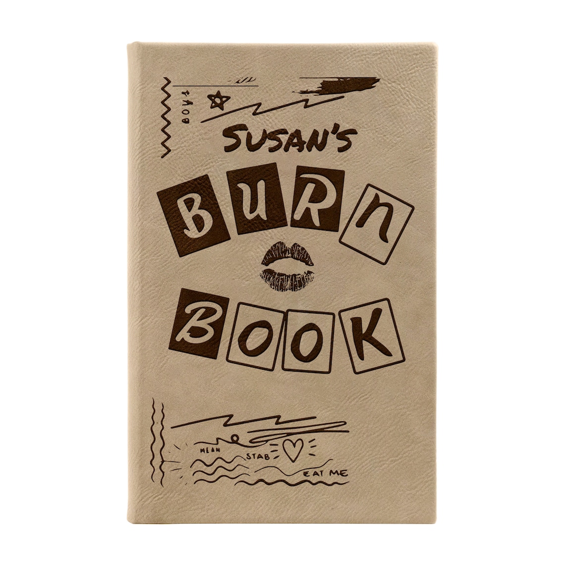 Burn Book Customizable Leather Journal Add Your Friends | Etsy