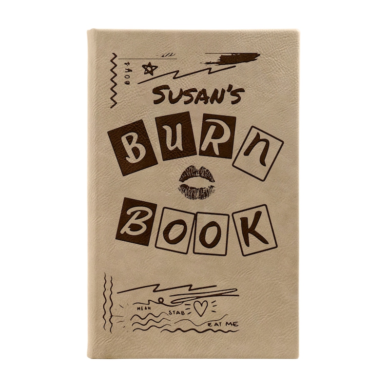 Burn Book Customizable Leather Journal Add Your Friends | Etsy