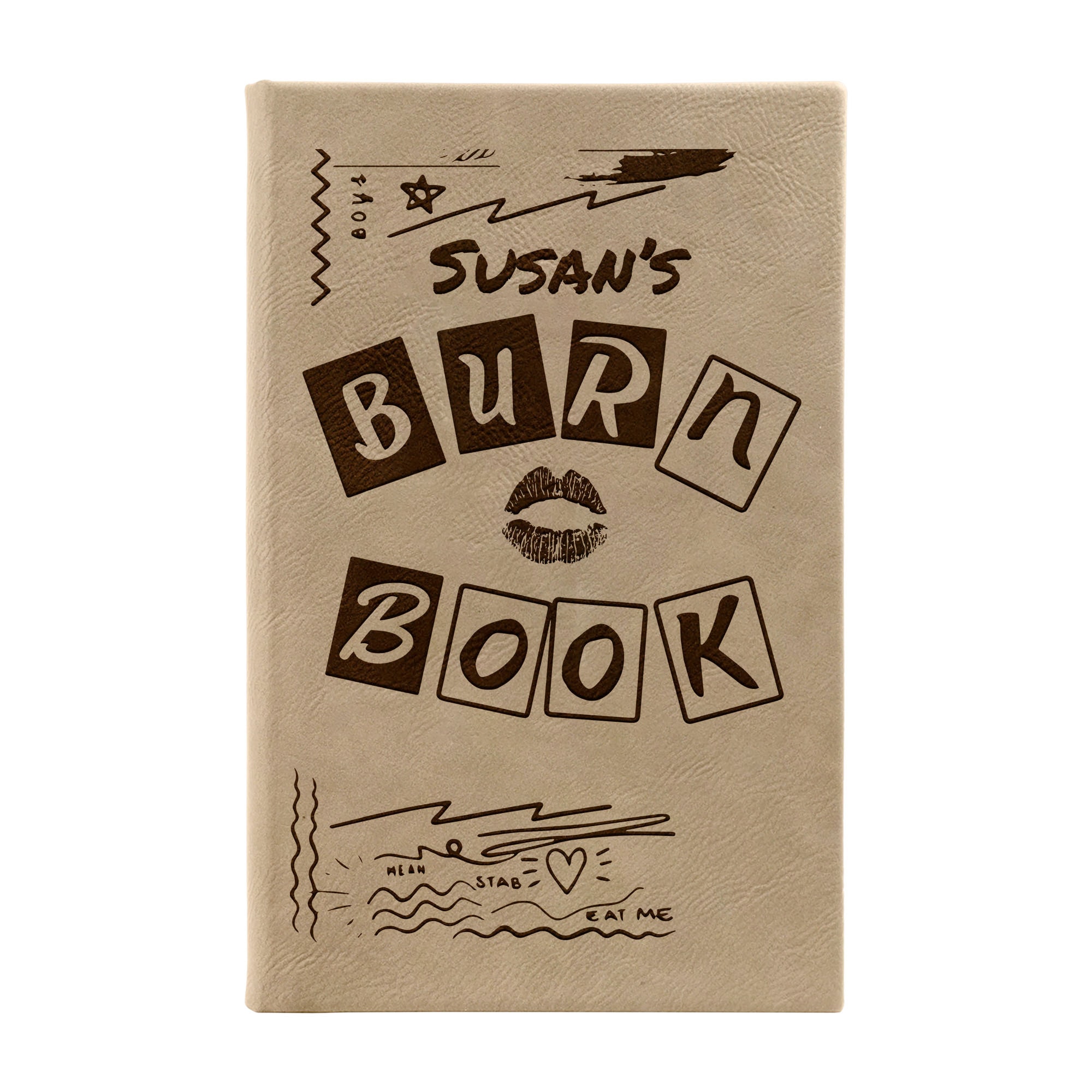 Burn Book Customizable Leather Journal Add Your Friends | Etsy