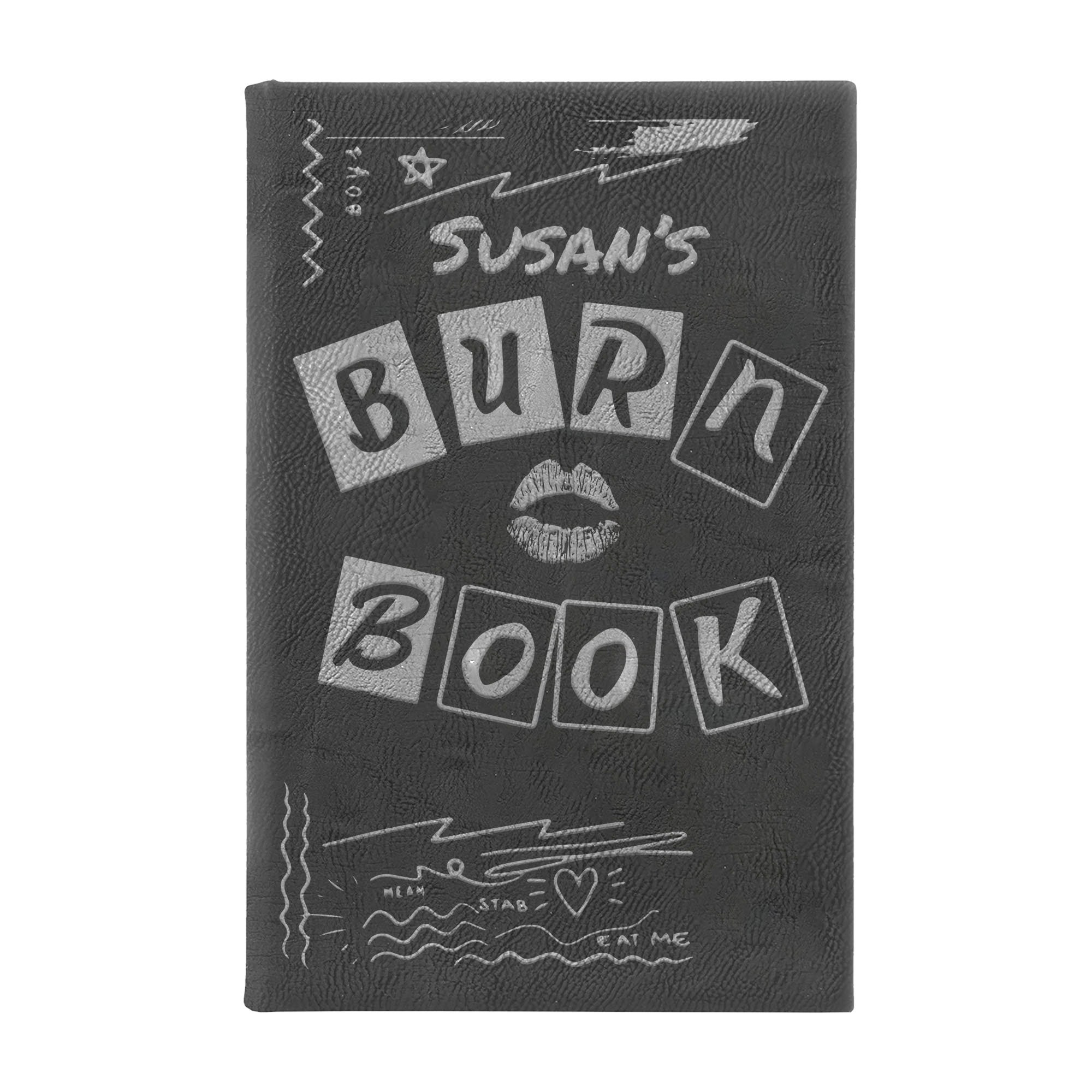 Burn Book Customizable Leather Journal Add Your Friends | Etsy