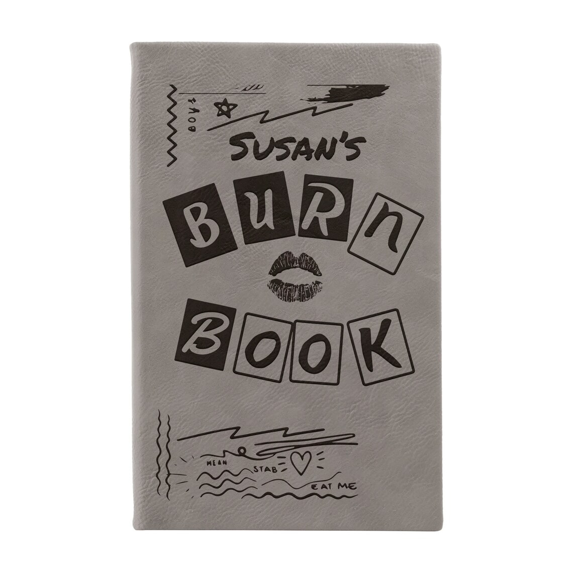 Burn Book Customizable Leather Journal Add Your Friends | Etsy