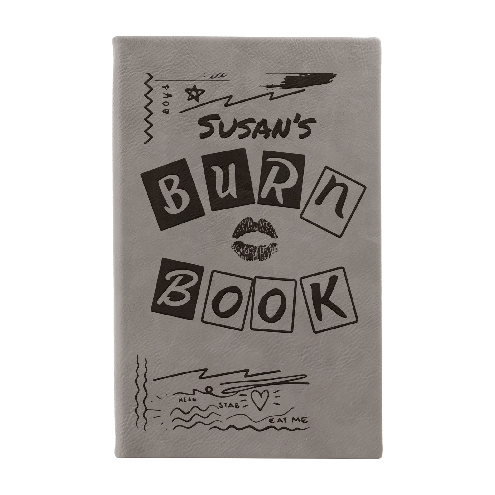 Burn Book Customizable Leather Journal Add Your Friends | Etsy