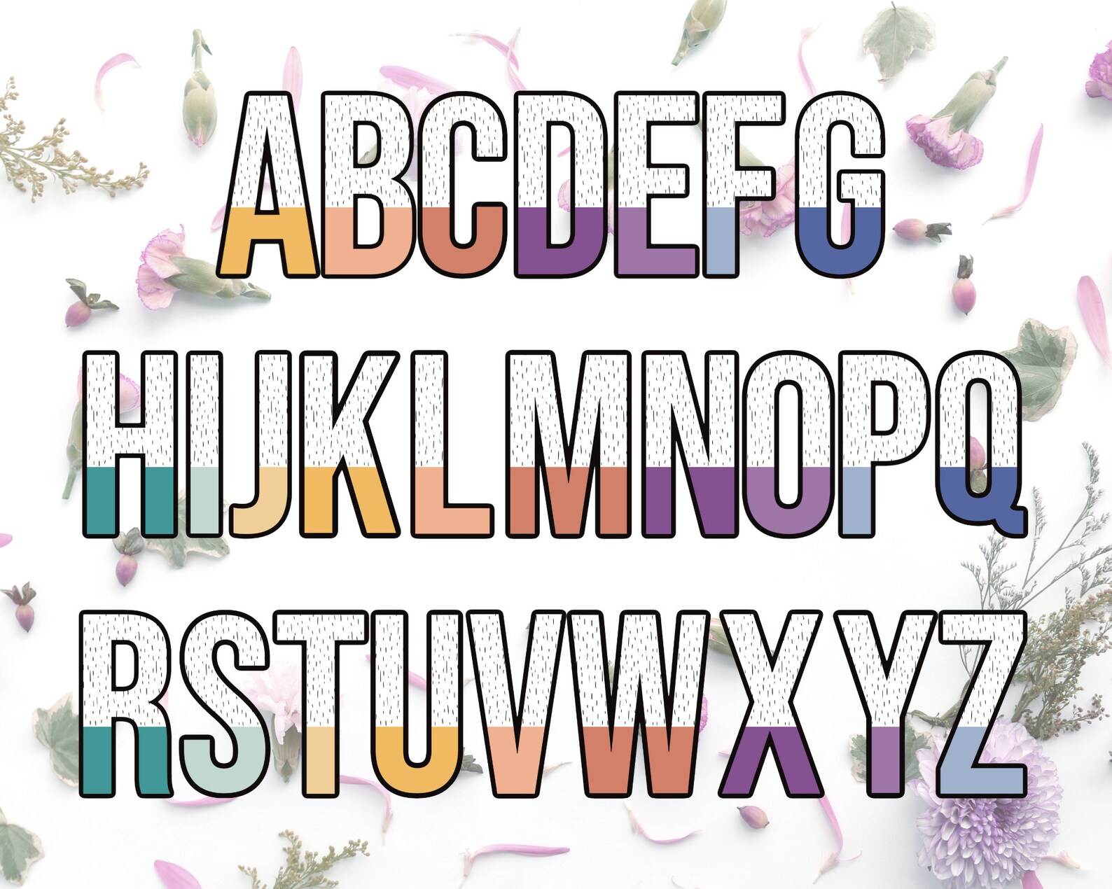 Boho Alphabet Clipart Classroom Decoration Desk Decoration - Etsy