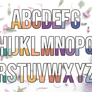 Boho Alphabet Clipart Classroom Decoration Desk Decoration - Etsy