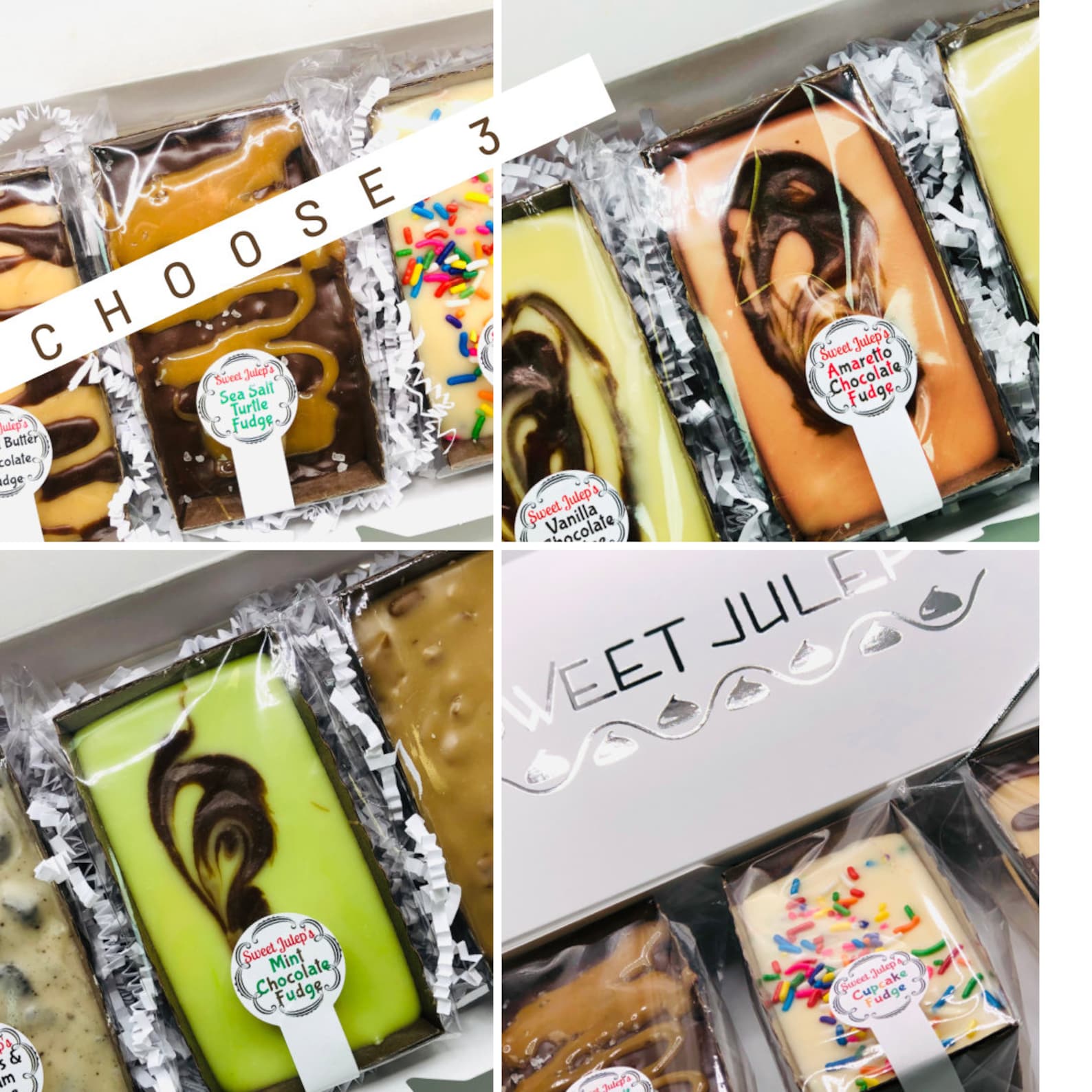 3 Piece Build Your Own Homemade Fudge Box / Triple Flavor Box - Etsy