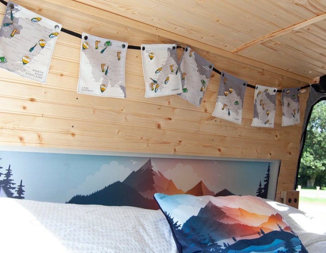 Personalized UK County Map Bunting: Travel Tracker Flags - Etsy