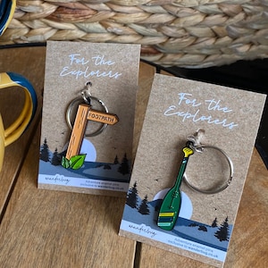 Canoe SUP Paddle Enamel Keyring Key Chain - Etsy