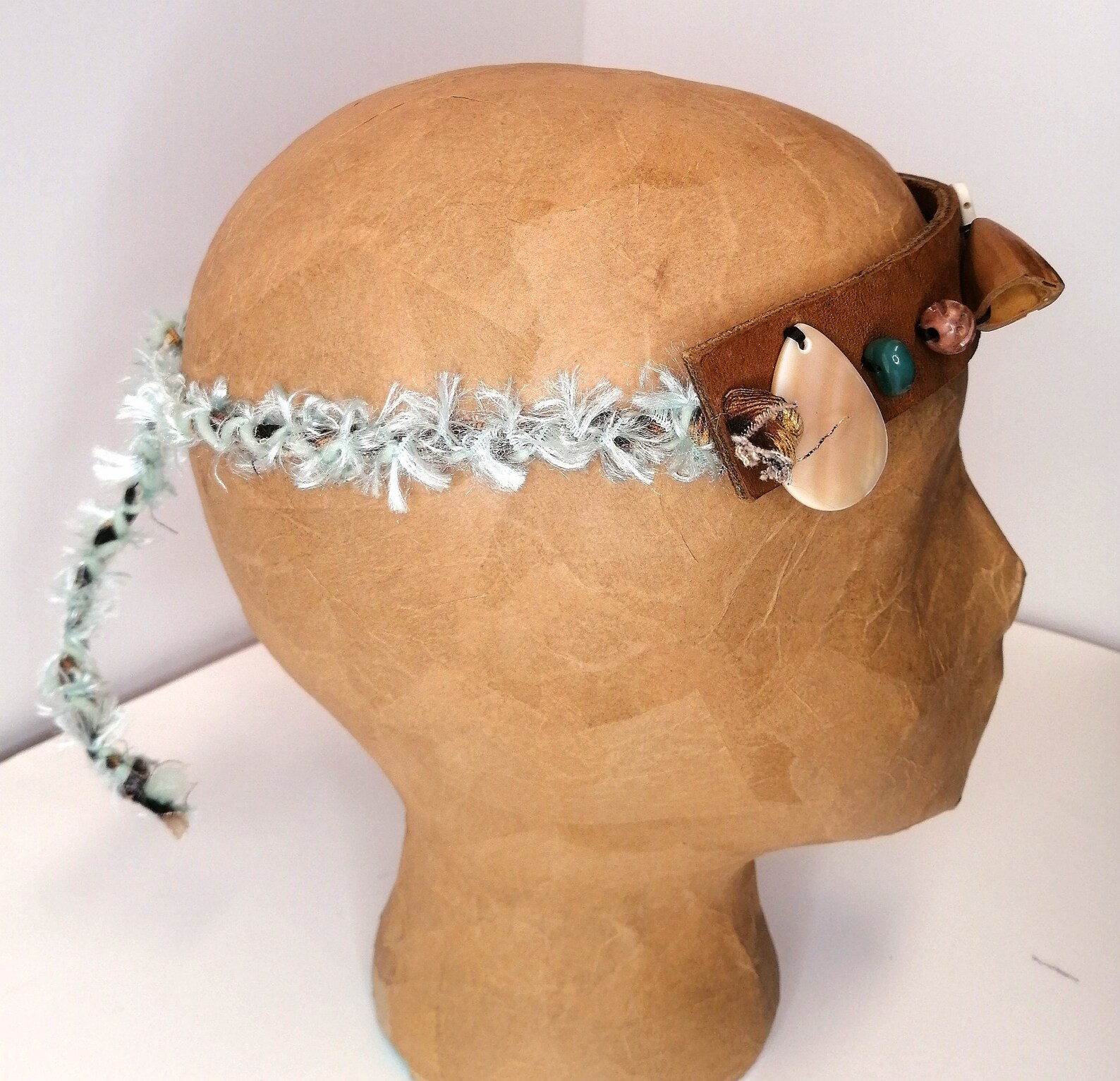 Nature Tiara Crown Natural Leather Bone Shell Headwear - Etsy