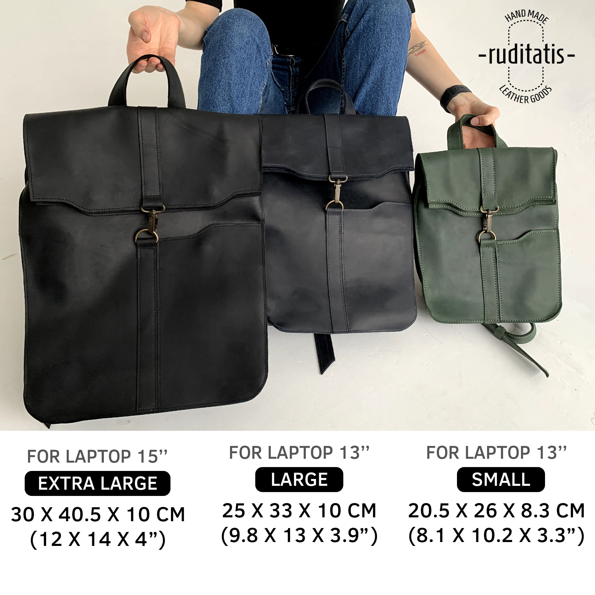 Leather Rucksack Monogram Backpack Bohemian Bag | Etsy