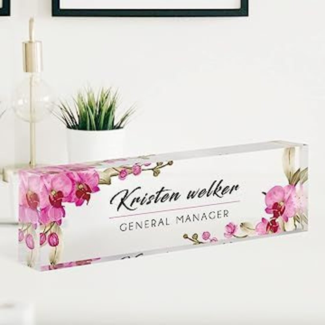 Unique Acrylic Name Plate - Custom Desk Plaque, Custom Office Name Sign ...