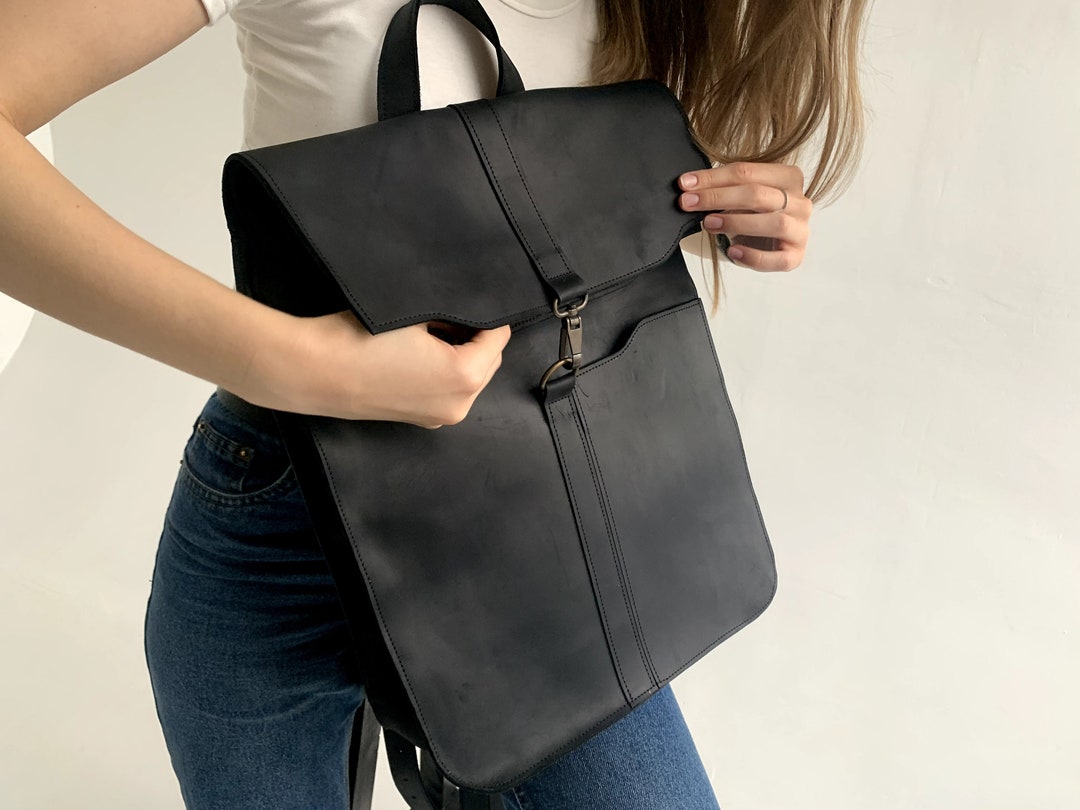 Leather Rucksack Monogram Backpack Bohemian Bag - Etsy