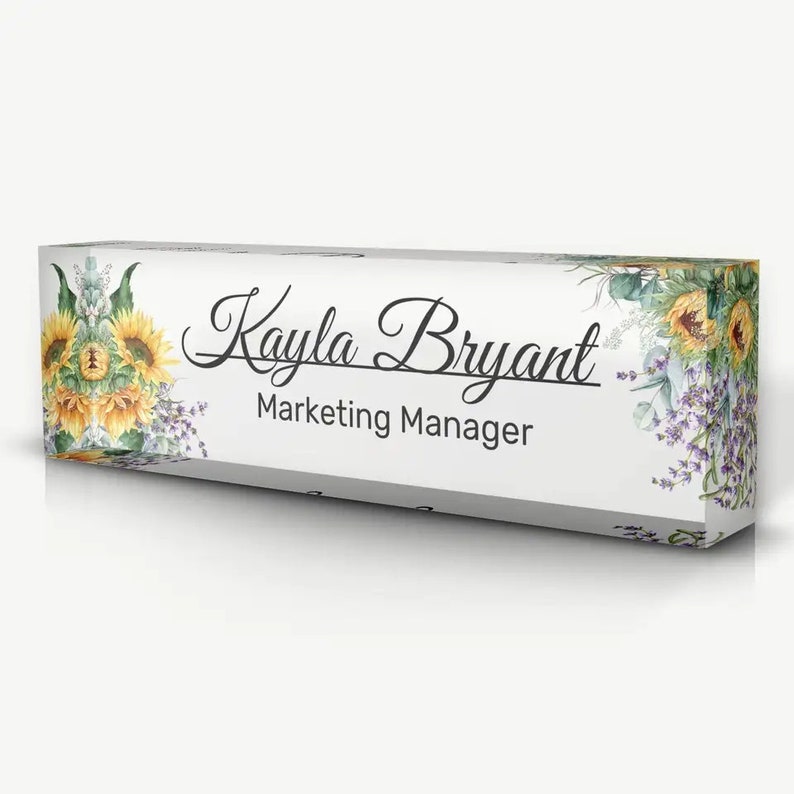 Unique Acrylic Name Plate Custom Desk Plaque, Custom Office Name Sign ...