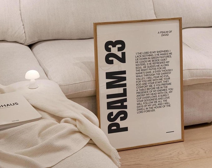 Psalm 91 Modern Christian Wall Art, Bible Verse Poster, Minimal ...