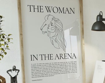 Woman in the Arena Printable, Feminist Print, Female Empowerment ...