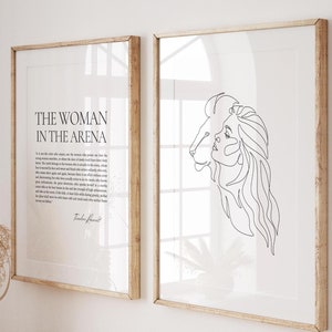 Woman in the Arena, Feminist Print, Female Empowerment, Feminine Decor ...