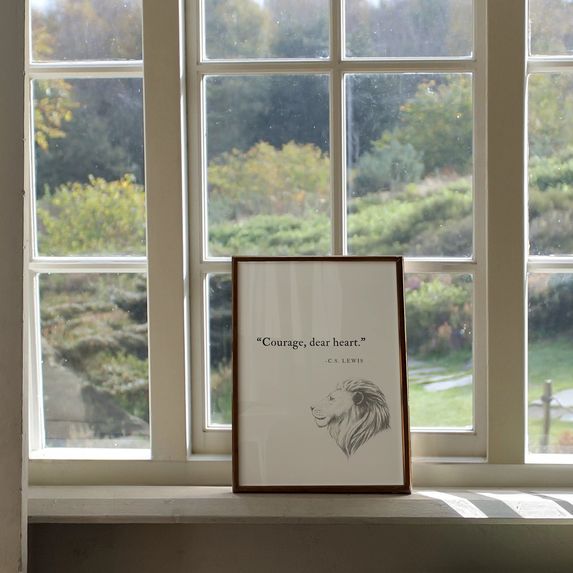 Courage Dear Heart C.S. Lewis, Book Page Wall Art, Literary Art, CS ...