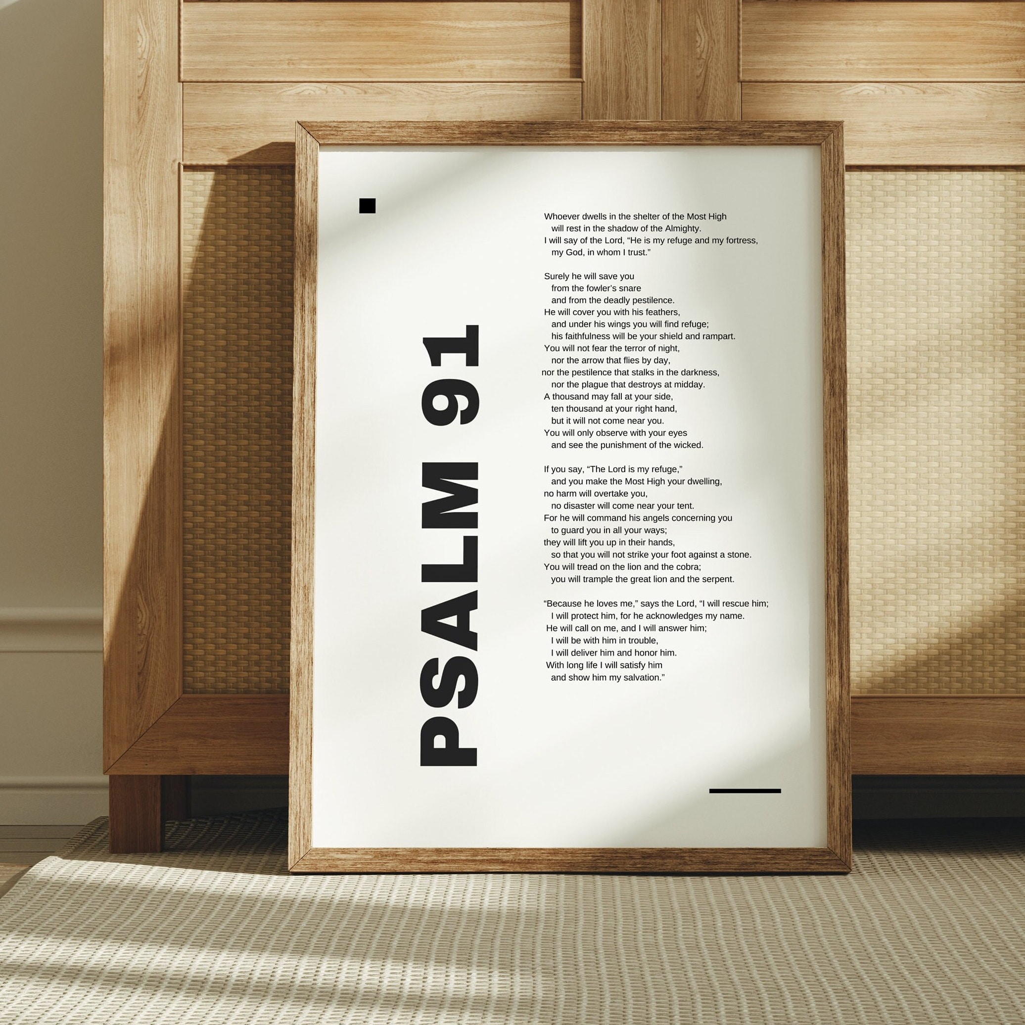 Téléchargement numérique du Psaume 91, art mural de la Bible, foi ...