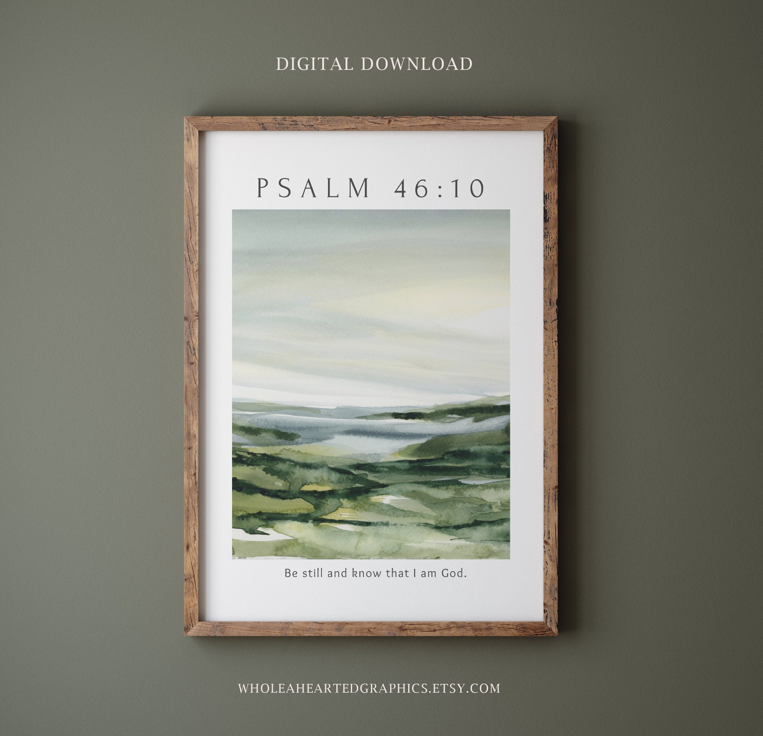 Be Still and Know Wall Art, Psalm 46:10 Printable, Watercolor Christian ...