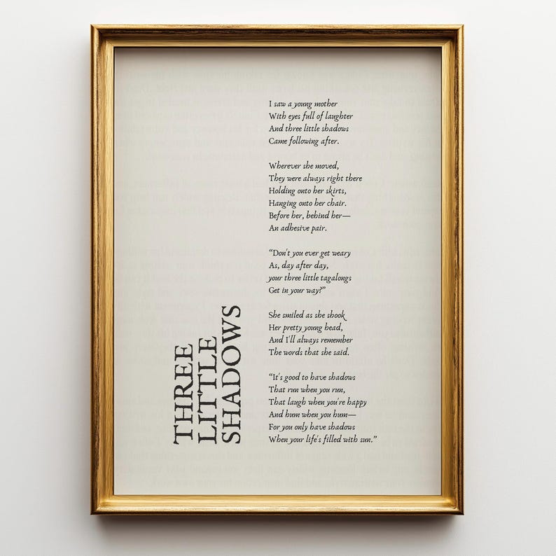 Mother of Three Printable Poem Gift Wall Art - Etsy