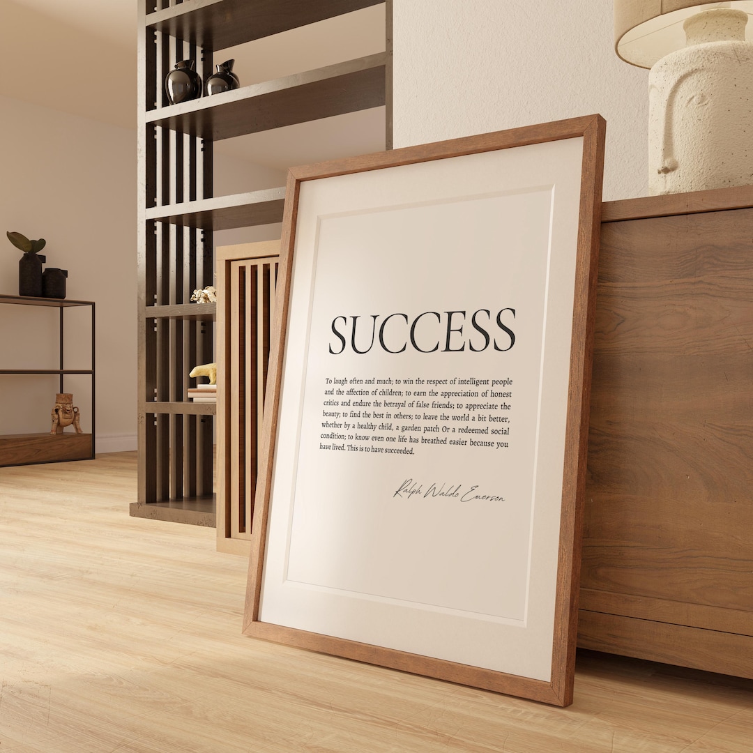 Ralph Waldo Emerson Success Quote Print: Literary Wall Art (instant ...