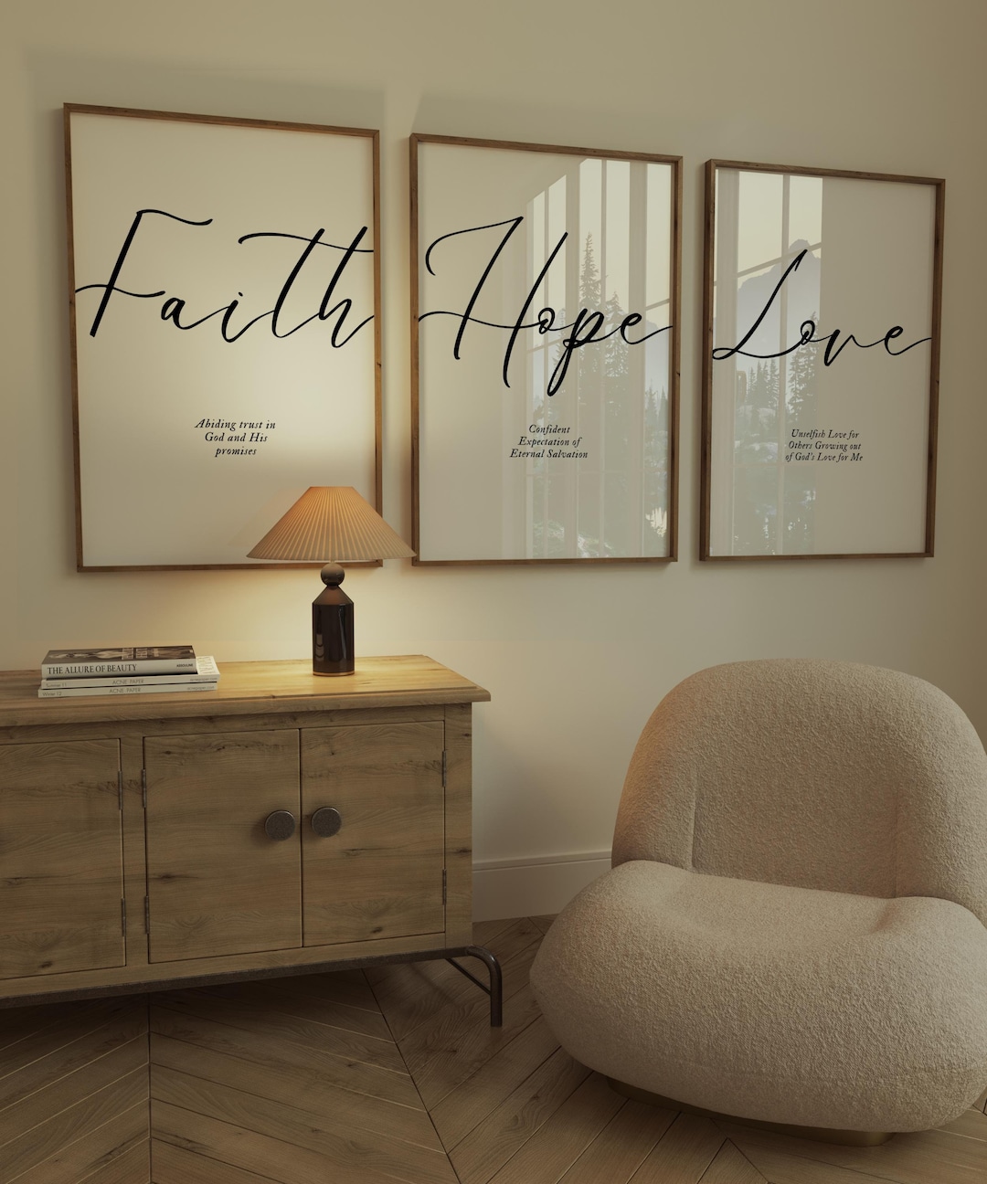 Modern Christian Wall Art Set of 3 Printable for Minimalist Home Decor ...