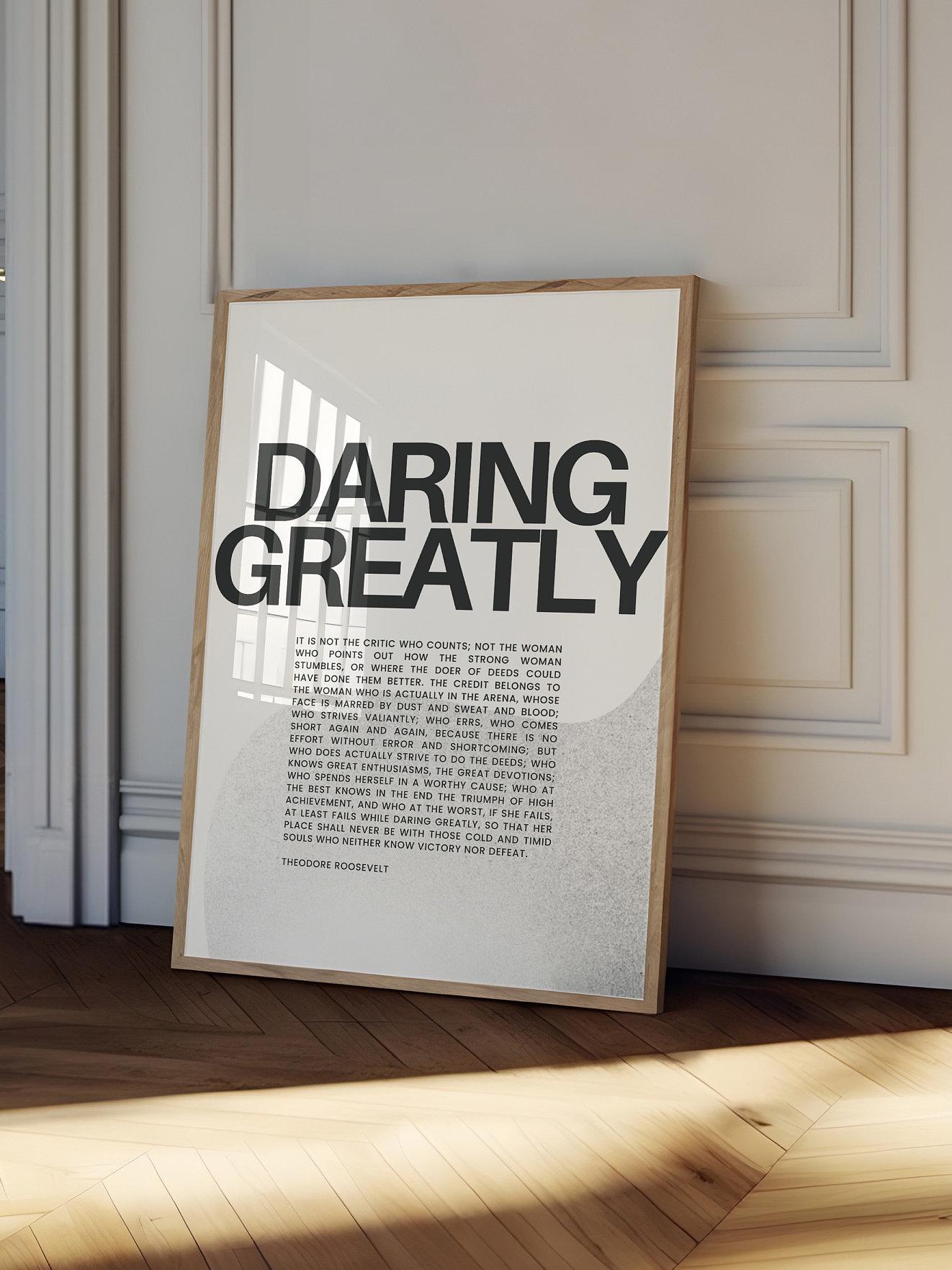 Daring Greatly, Feminist Print, Female Empowerment, Feminine Decor ...
