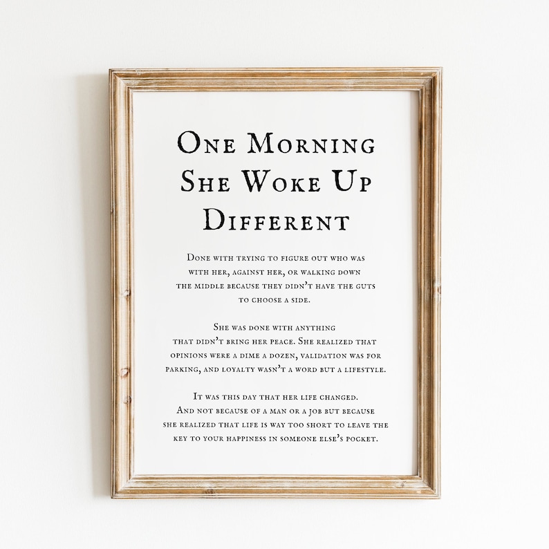 One Morning She Woke up Different, Feminist Print, Female Empowerment ...