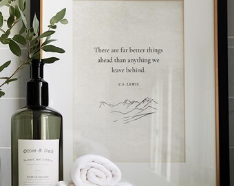 Courage Dear Heart C.S. Lewis, Book Page Wall Art, Literary Art, CS ...