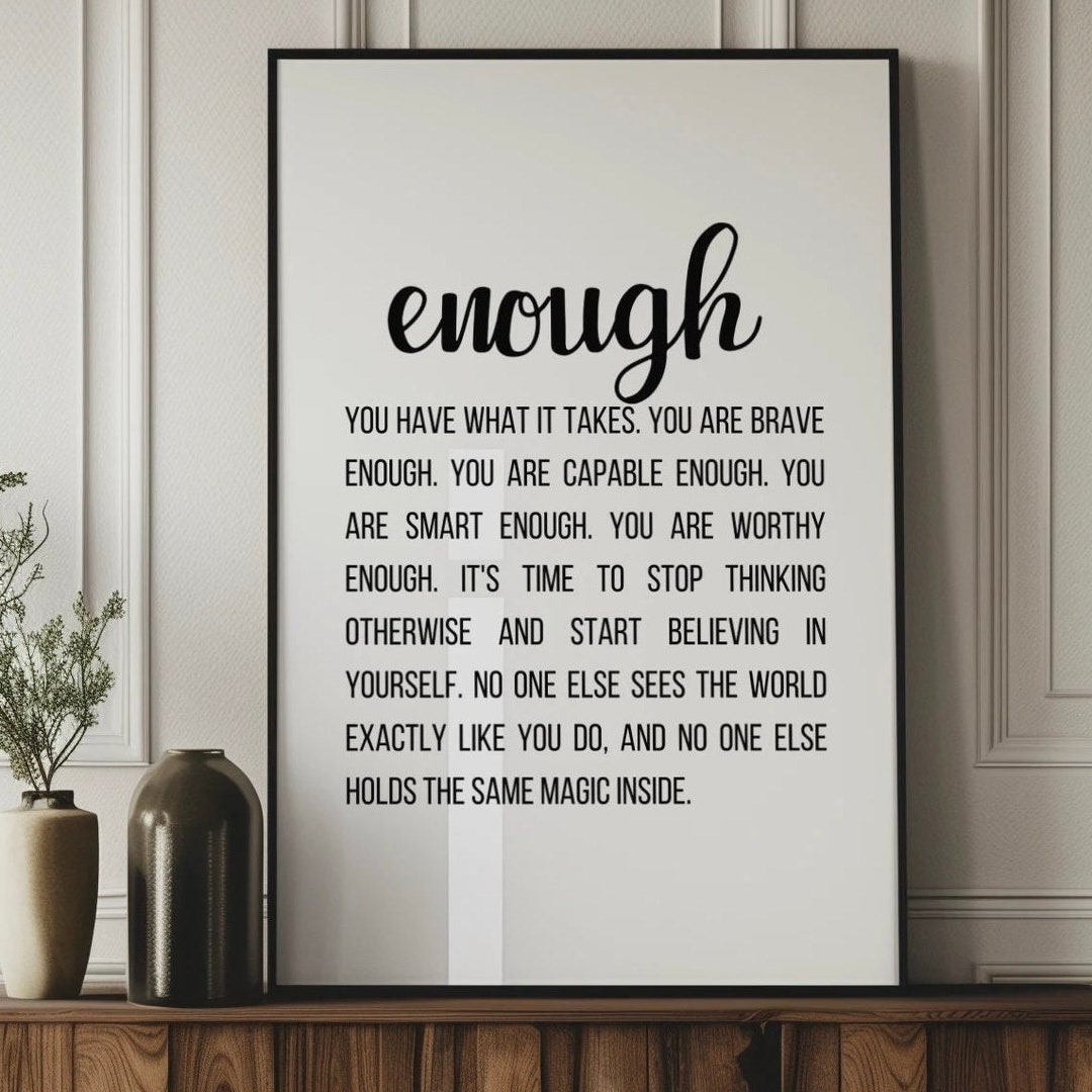 You Are Enough Female Empowerment Feminine Decor Empowered Women Strong ...