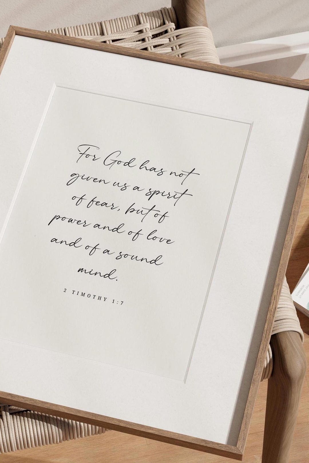 2 Timothy 1:7 Printable Bible Verse, Calligraphy Bible Verses Wall ...