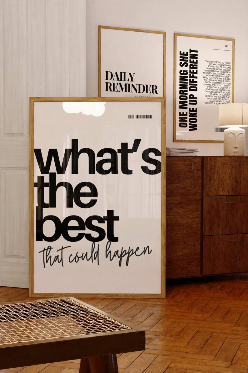 Motivational Quote Trendy Wall Art Print | Positive Quote Poster ...