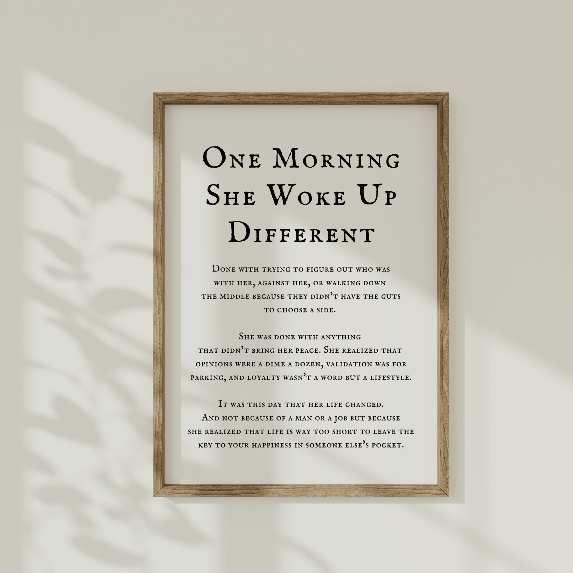 One Morning She Woke Up Different Feminist Print Female Empowerment Woman Line Art Feminist 
