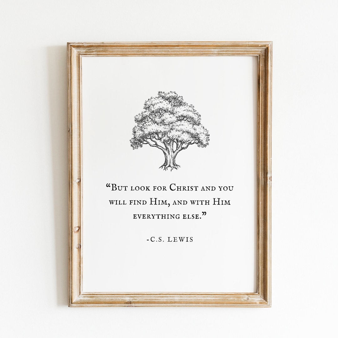 Look for Christ C.S. Lewis, Book Page Wall Art, Literary Art, CS Lewis ...