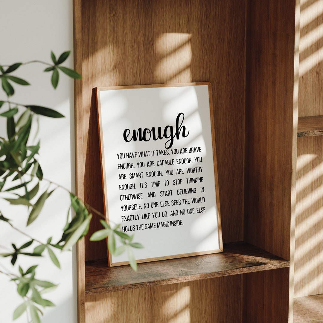 You Are Enough, Female Empowerment, Feminine Decor, Feminist Wall Art ...