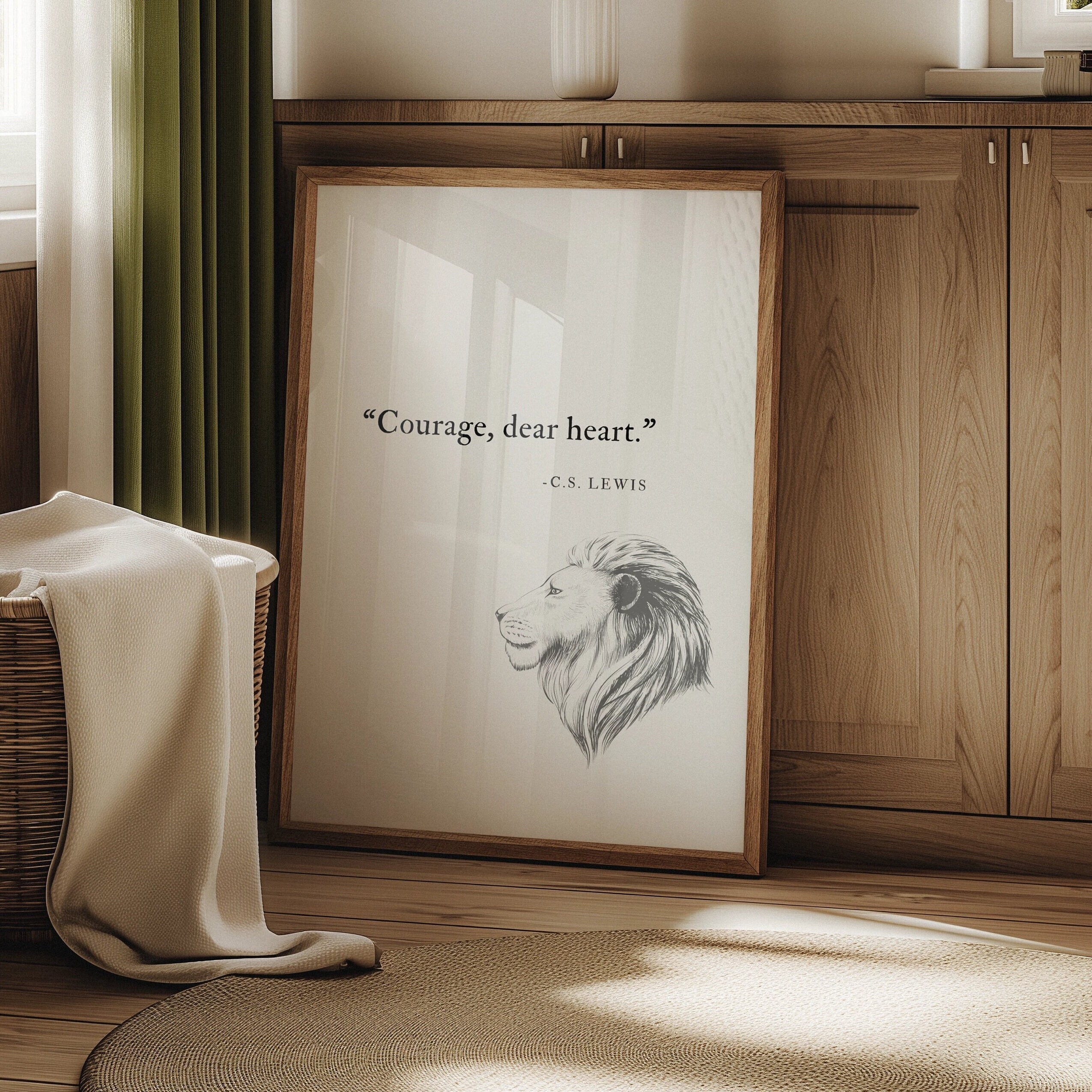Courage Dear Heart C.S. Lewis, Book Page Wall Art, Literary Art, CS ...