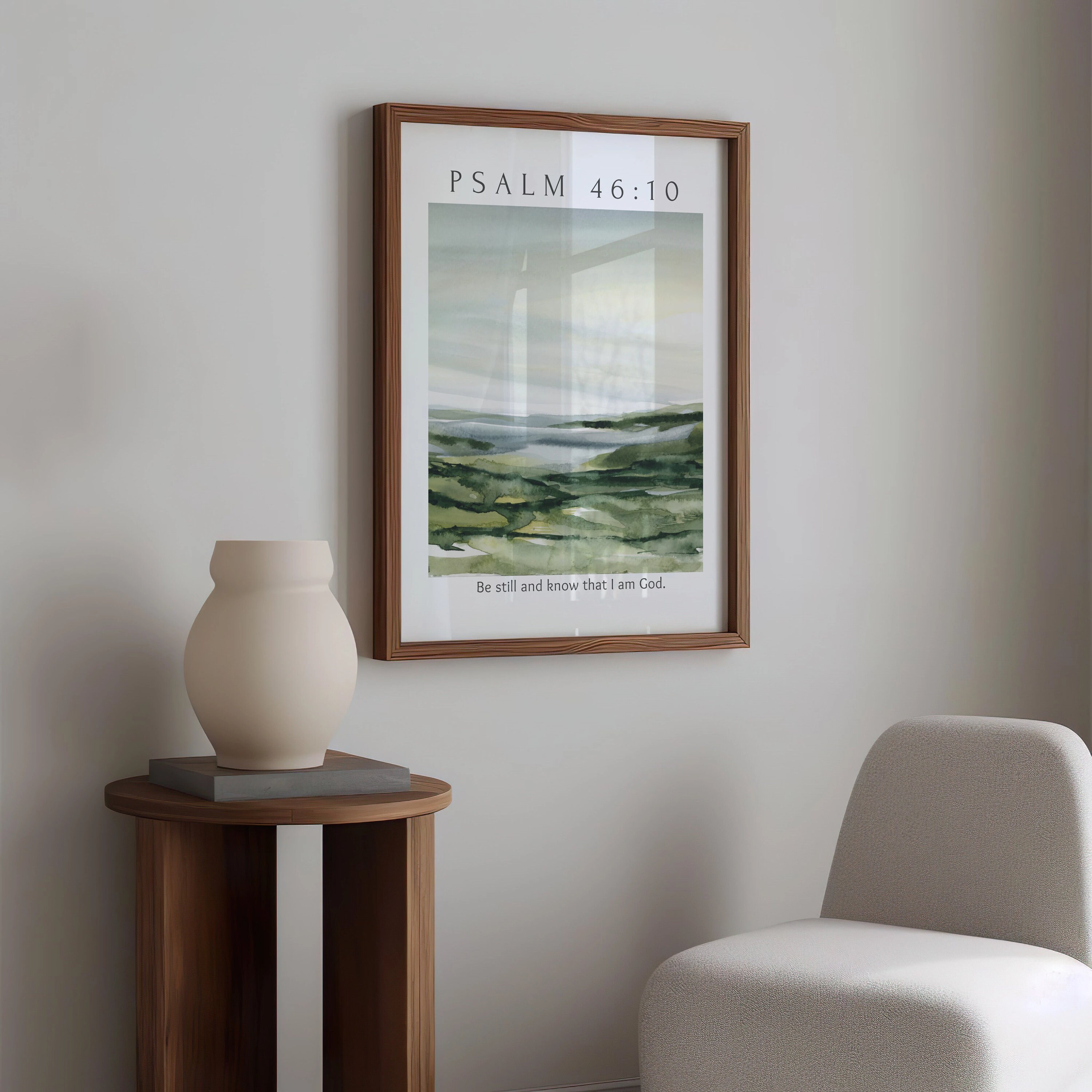 Be Still and Know Wall Art, Psalm 46:10 Printable, Watercolor Christian ...