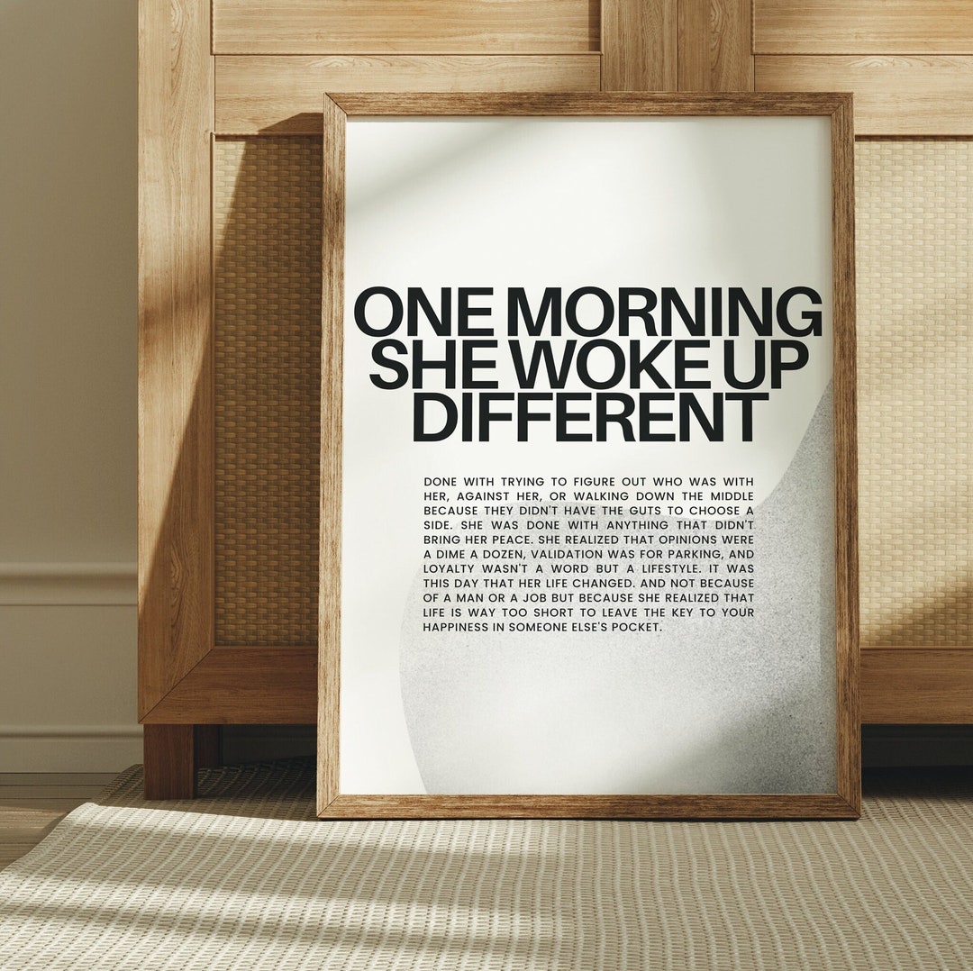 One Morning She Woke up Different, Feminist Print, Female Empowerment ... One Morning She Woke up Different, Feminist Print, Female Empowerment ...
