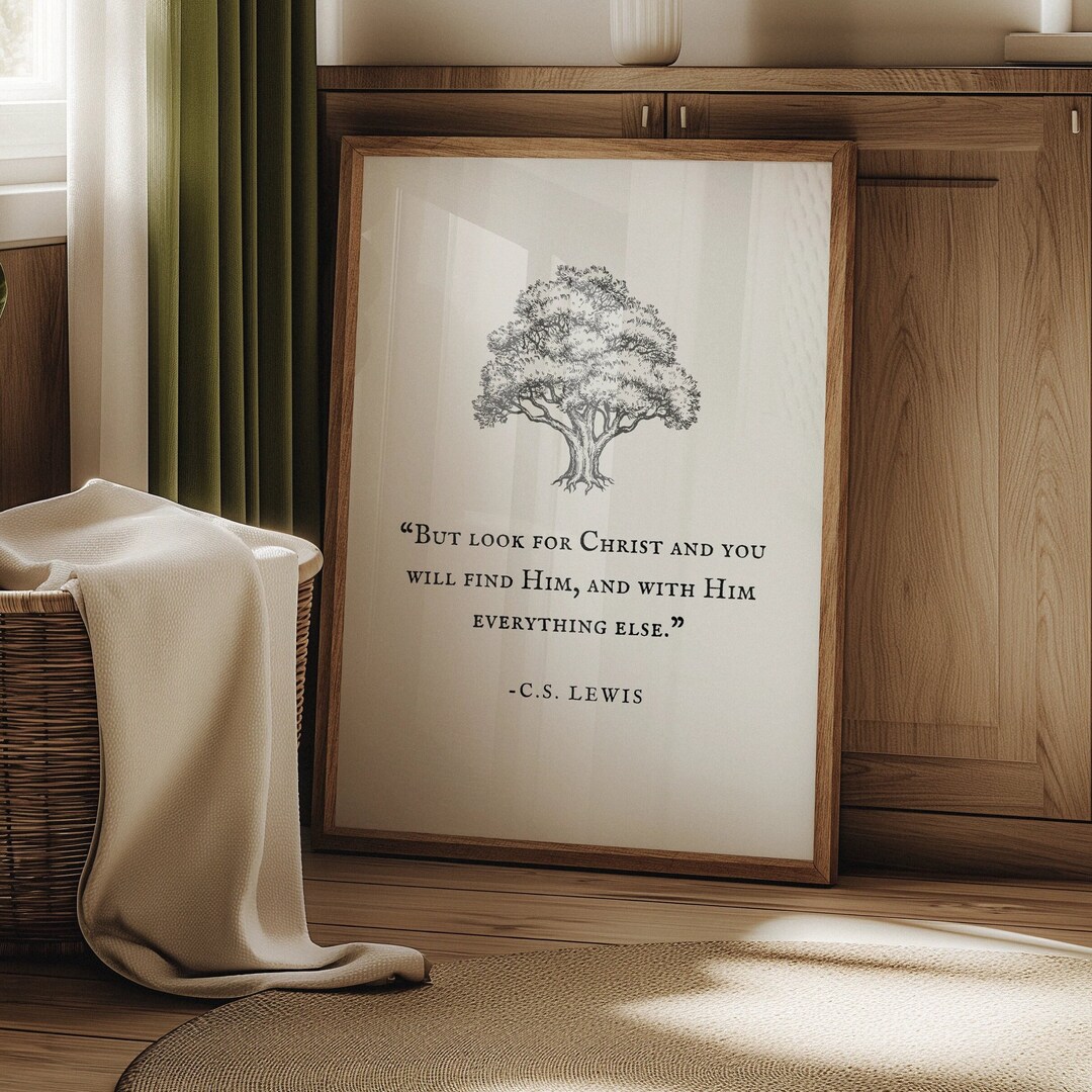 Look for Christ C.S. Lewis, Book Page Wall Art, Literary Art, CS Lewis ...