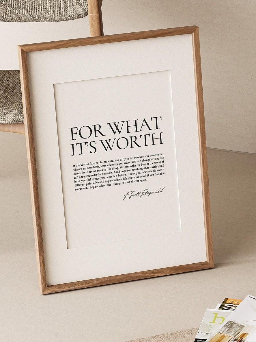 F. Scott Fitzgerald Quote Print: Motivational Wall Art (instant ...