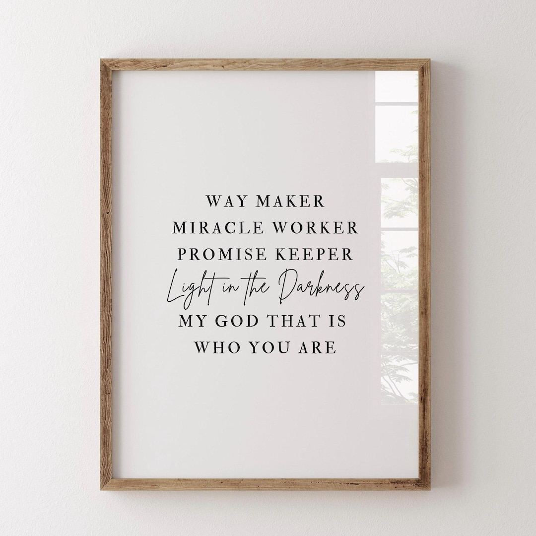 Waymaker, Digital Download, Christian Song Wall Art, Faith, Jesus ...