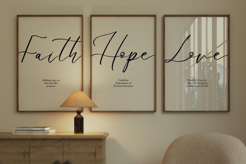 Modern Christian Wall Art Set of 3 Printable for Minimalist Home Decor ...