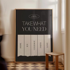 Take What You Need Trendy Motivational Positive Quote Typography Poster ...