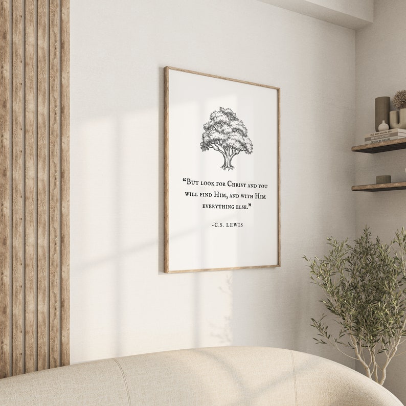 Look for Christ C.S. Lewis, Book Page Wall Art, Literary Art, CS Lewis ...