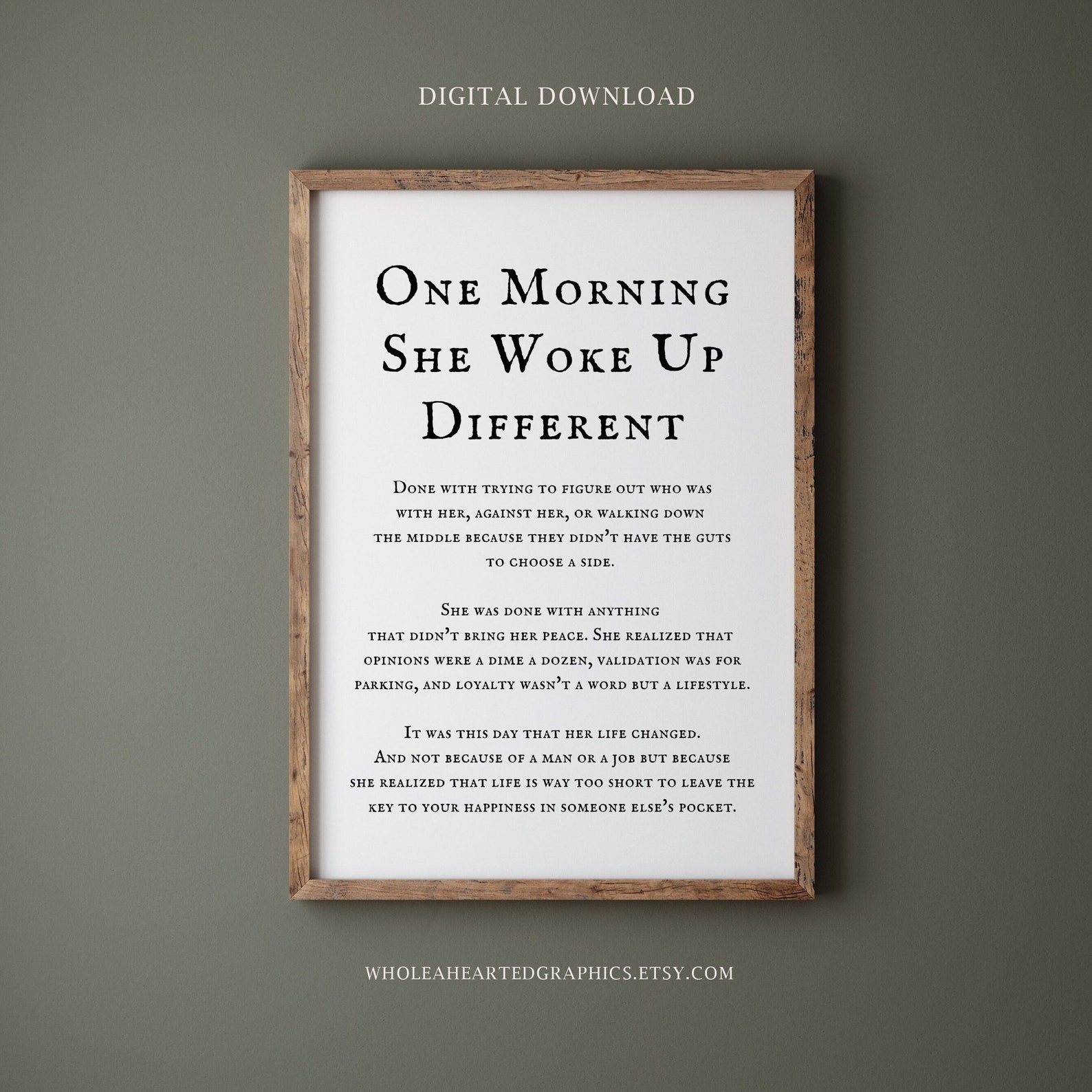 One Morning She Woke up Different, Feminist Print, Female Empowerment ...