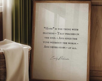 Hope is the Thing With Feathers by Emily Dickinson | Digital Download ...