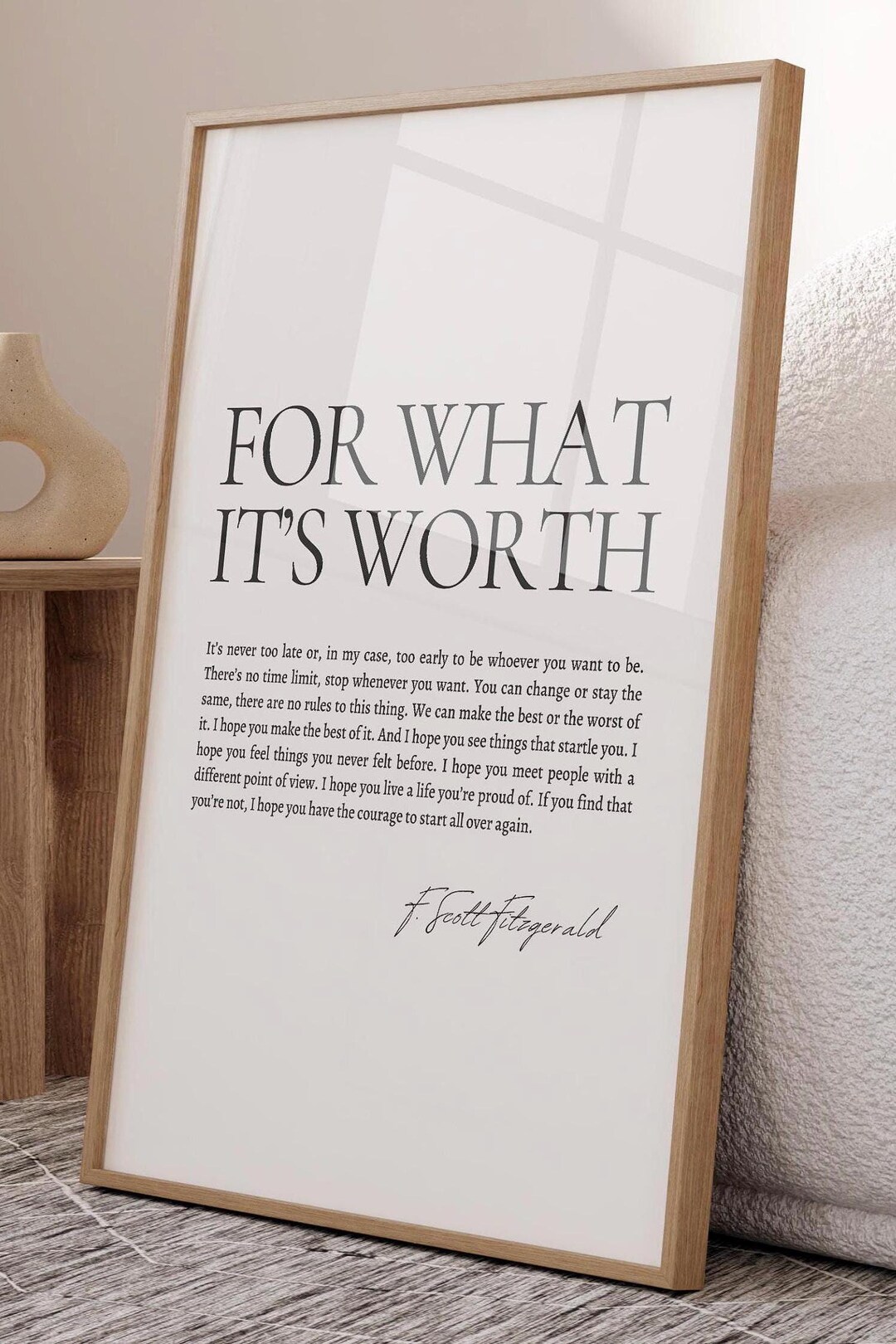 F. Scott Fitzgerald Quote Print: Motivational Wall Art (instant ...