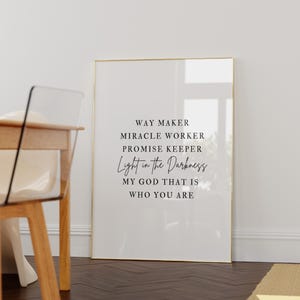 Waymaker, Digital Download, Christian Song Wall Art, Faith, Jesus ...