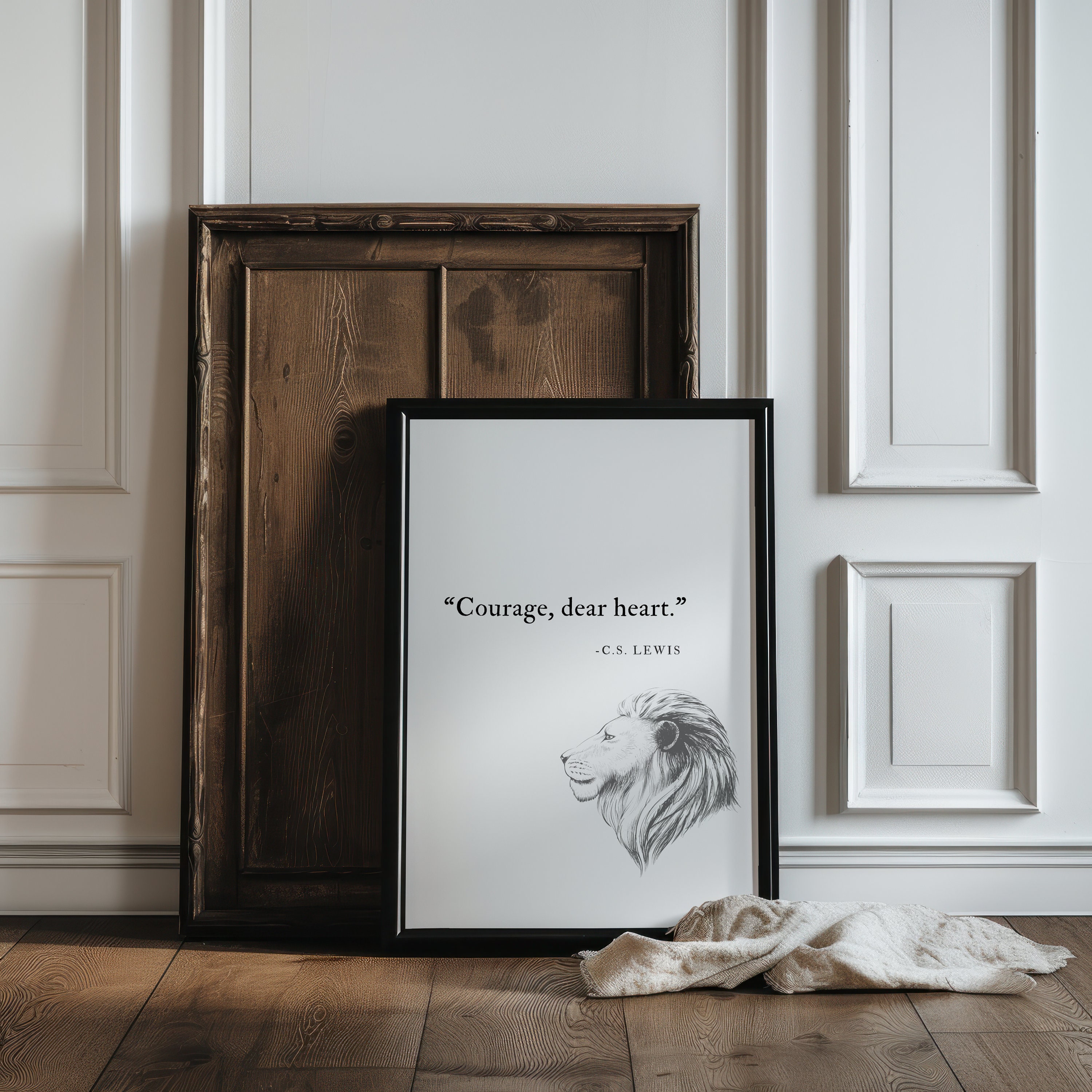 Courage Dear Heart C.S. Lewis, Book Page Wall Art, Literary Art, CS ...