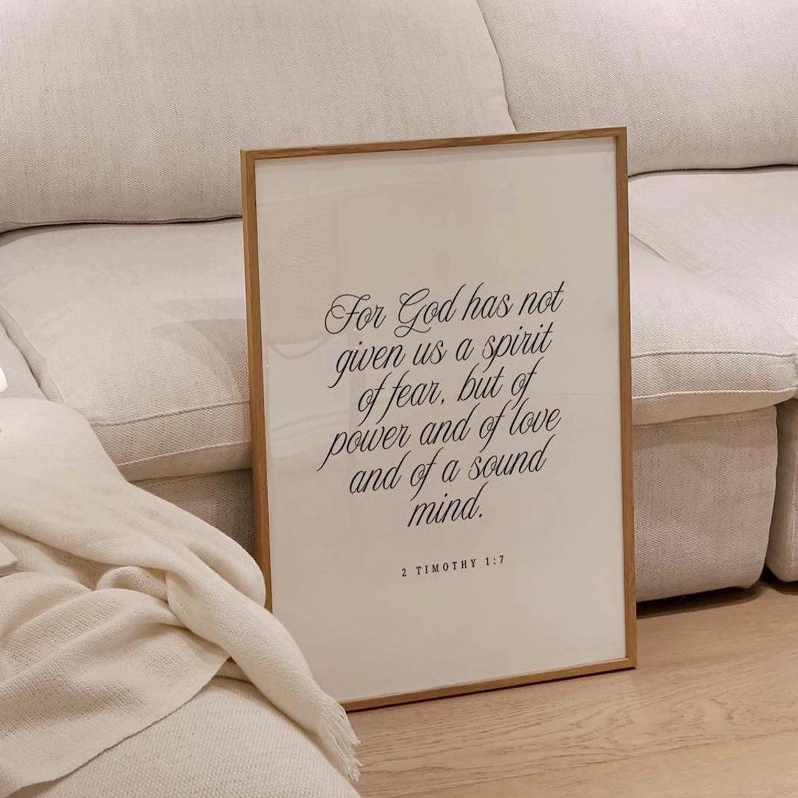 2 Timothy 1:7 Printable Bible Verse, Calligraphy Bible Verses Wall ...