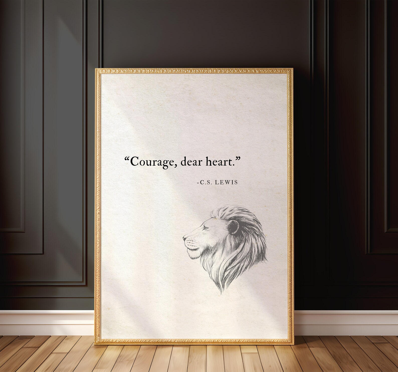 Courage Dear Heart C.S. Lewis, Book Page Wall Art, Literary Art, CS ...